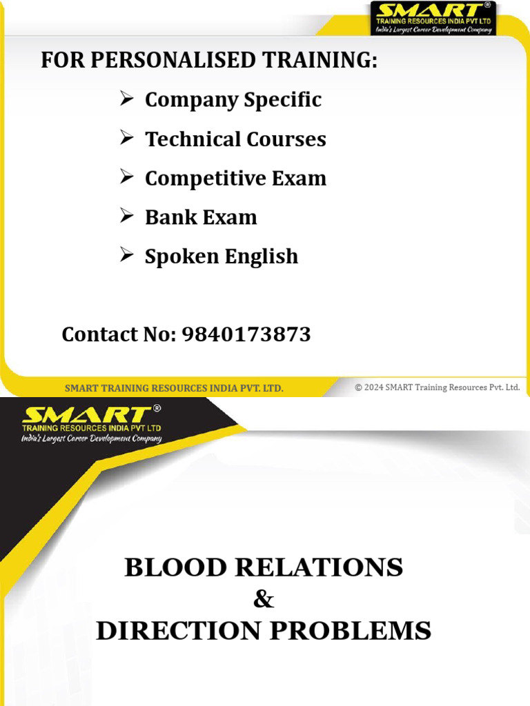 Vels College RA3 Blood Relations & Direction Problems | PDF | Family | Kinship And Descent