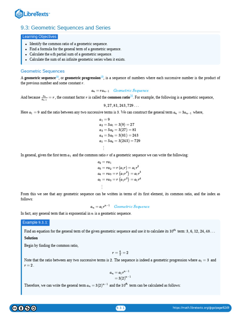 Geometric Sequences and Series Explained | PDF | Sequence | Equations