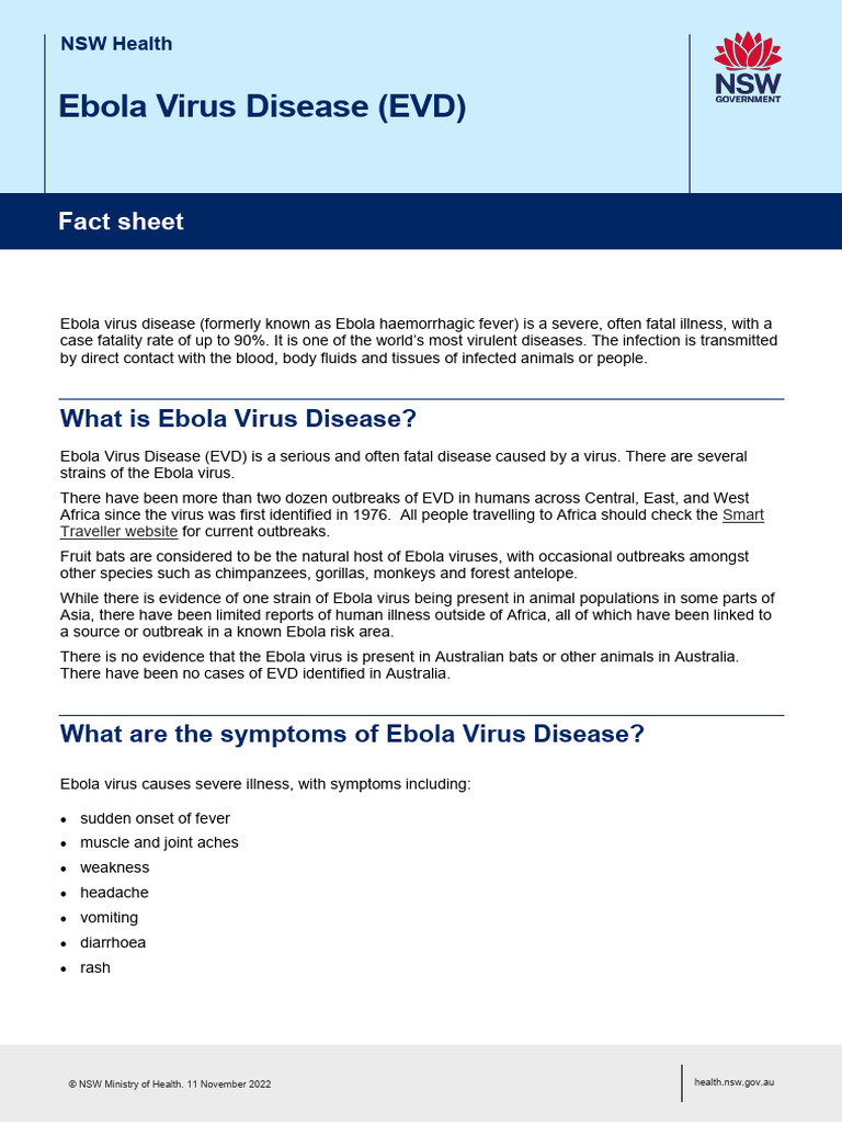 Ebola | PDF | Infection | Clinical Medicine