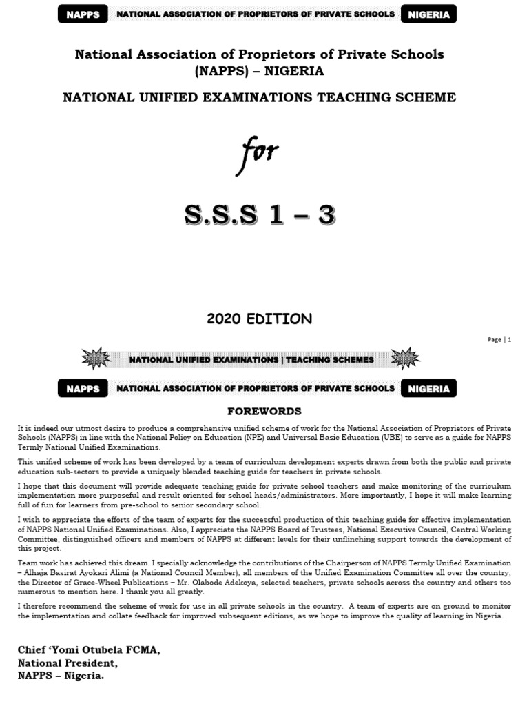 Sss 1 - 3 Napps Scheme | PDF | Word | Reading Comprehension