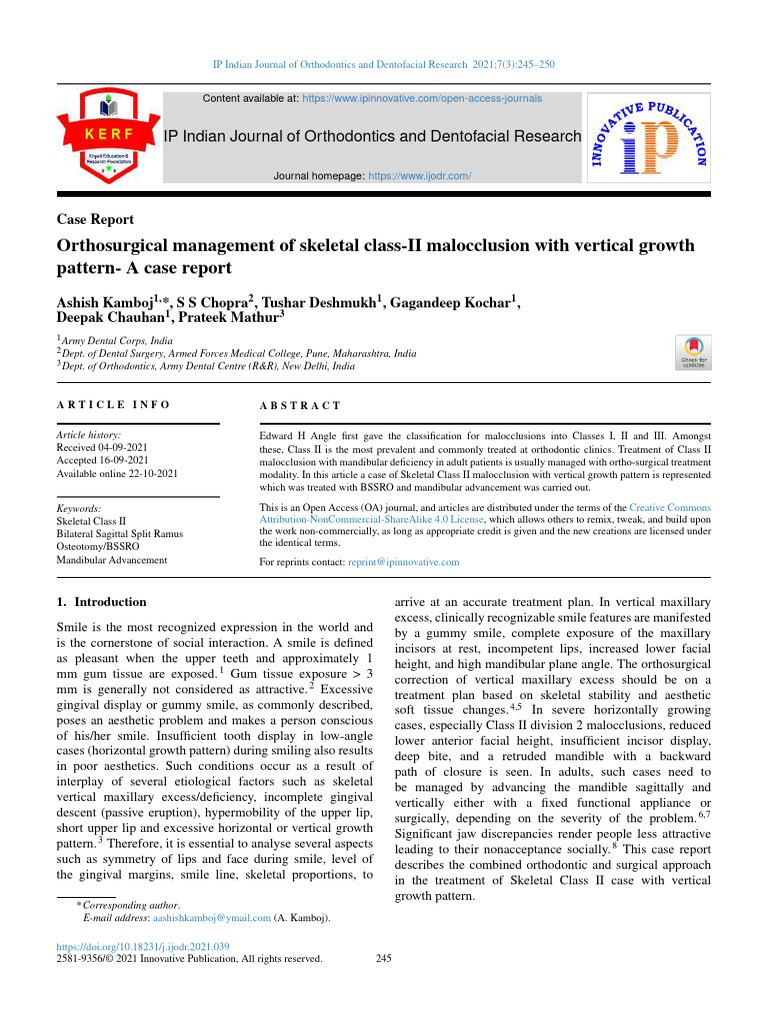 Orthosurgical Management of Skeletal class-II Malocclusion With ...
