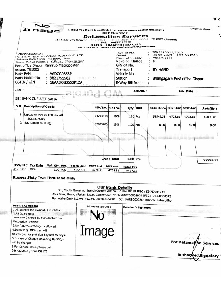 Laptop and Mobile Phone Bill | PDF