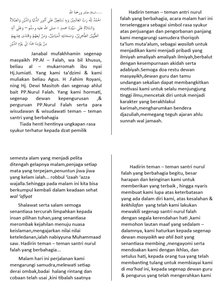 Sambutan Wisudawan | PDF