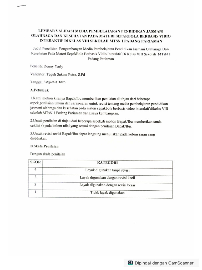 Validasi Pak Teguh Sukma Putra | PDF