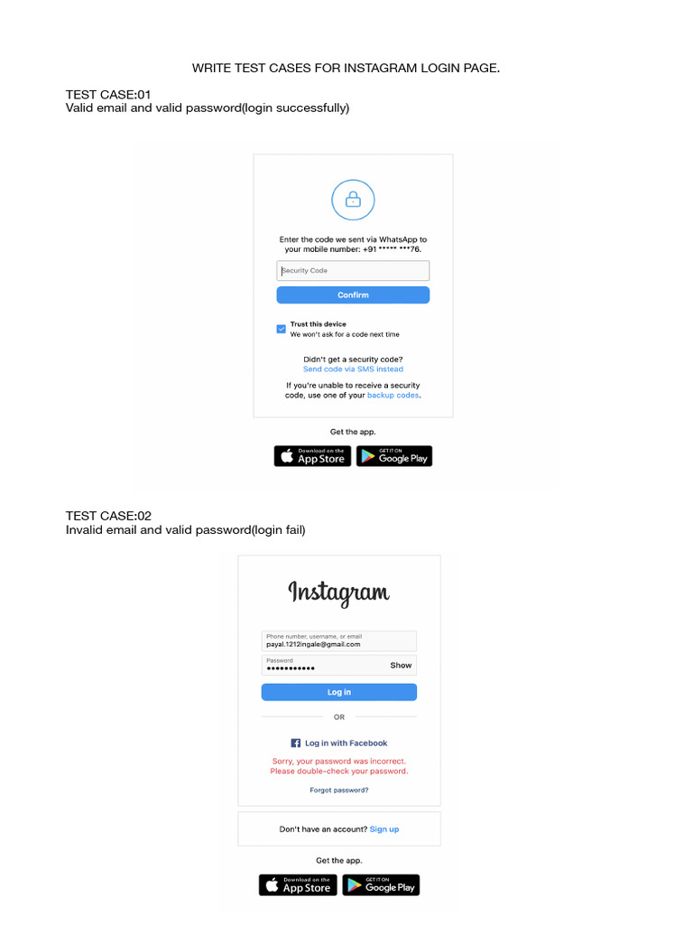 Instagram Test Cases | PDF