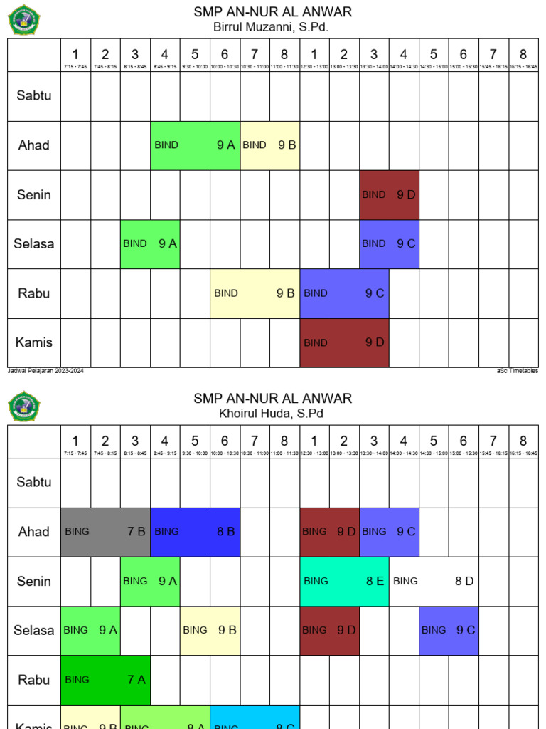 Jadwal SMT Ganjil 2024 - 2025 - Perguru | PDF