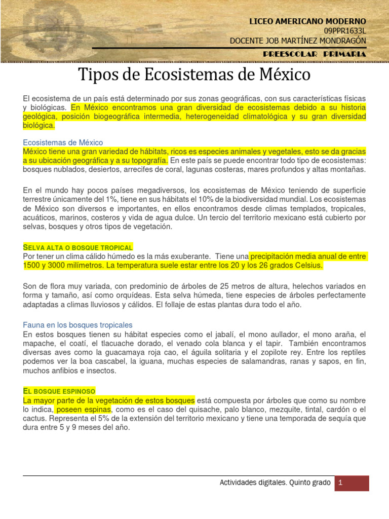 Ecosistemas México | PDF | Humedal | Ecosistema