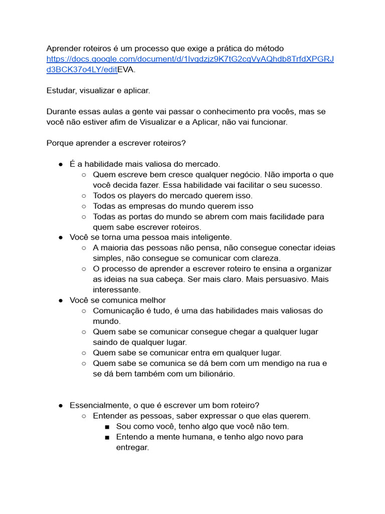 Aprenda a Escrever Roteiros Eficazes | PDF | Roteiro | Aprendizado