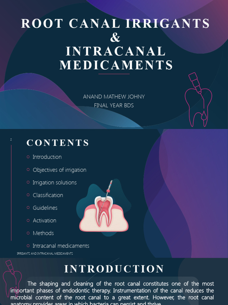 Root Canal Irrigants | PDF | Ethylenediaminetetraacetic Acid | Chemical Substances
