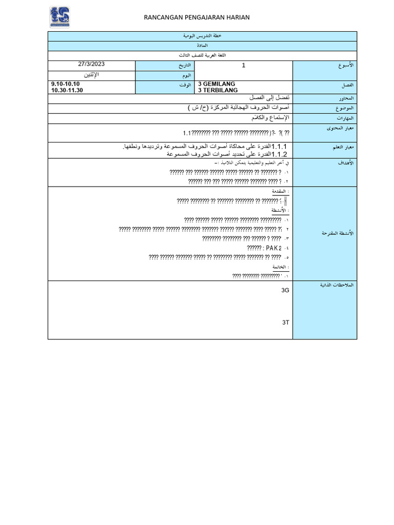 RPH Ba THN 3 - M1 | PDF