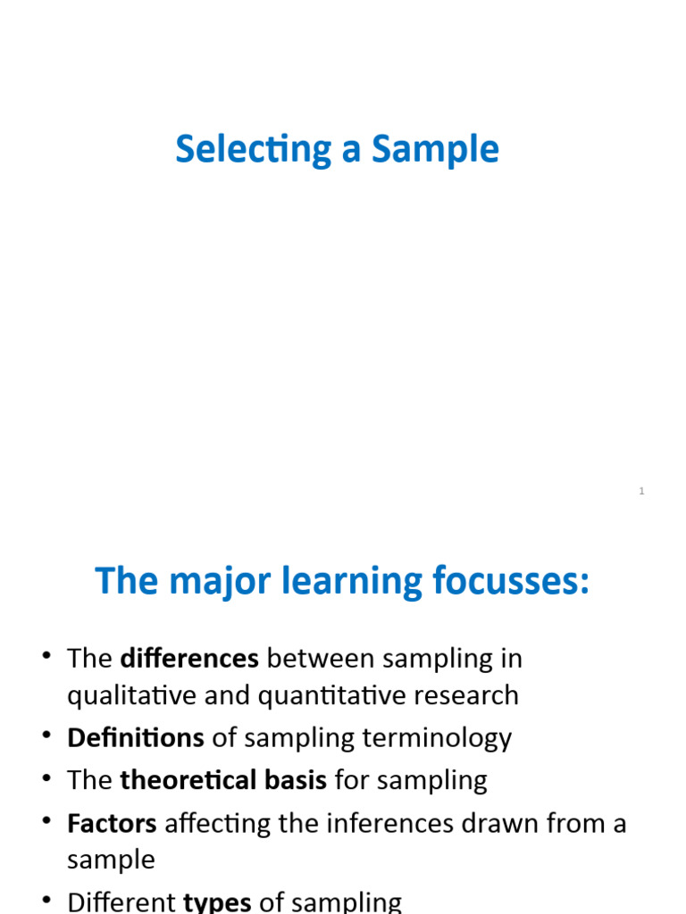 Sampling And Sample Size Pdf Sampling Statistics Sample Size