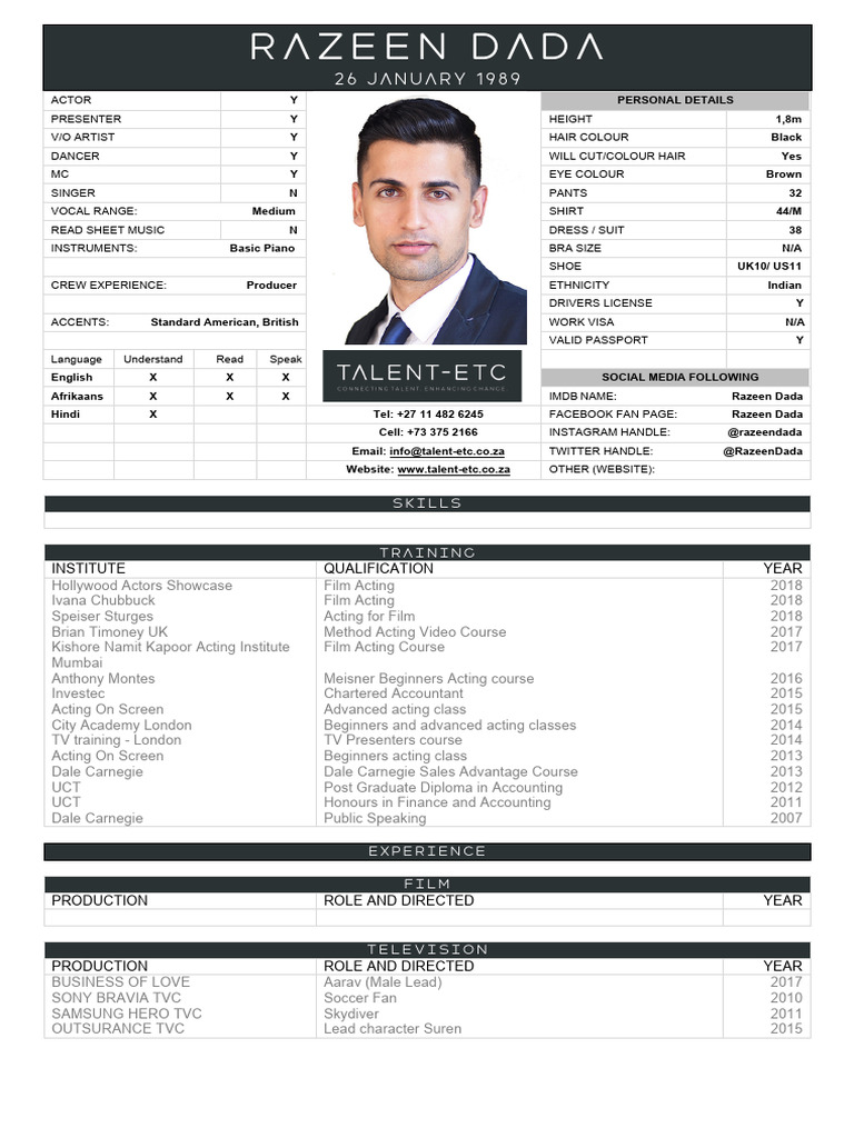 Razeen Dada CV | PDF