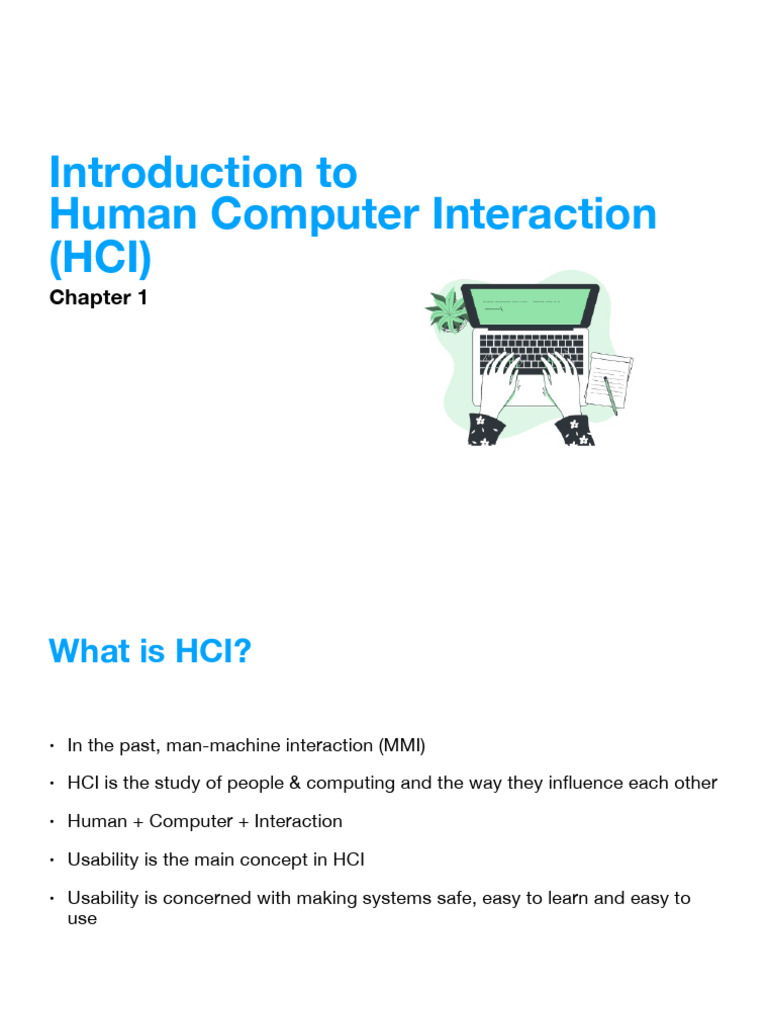 01-Intro to HCI | PDF | Usability | Human–Computer Interaction
