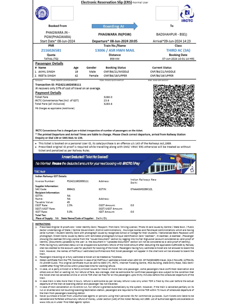 Print PGW BSE 2116026581 | PDF | Identity Document