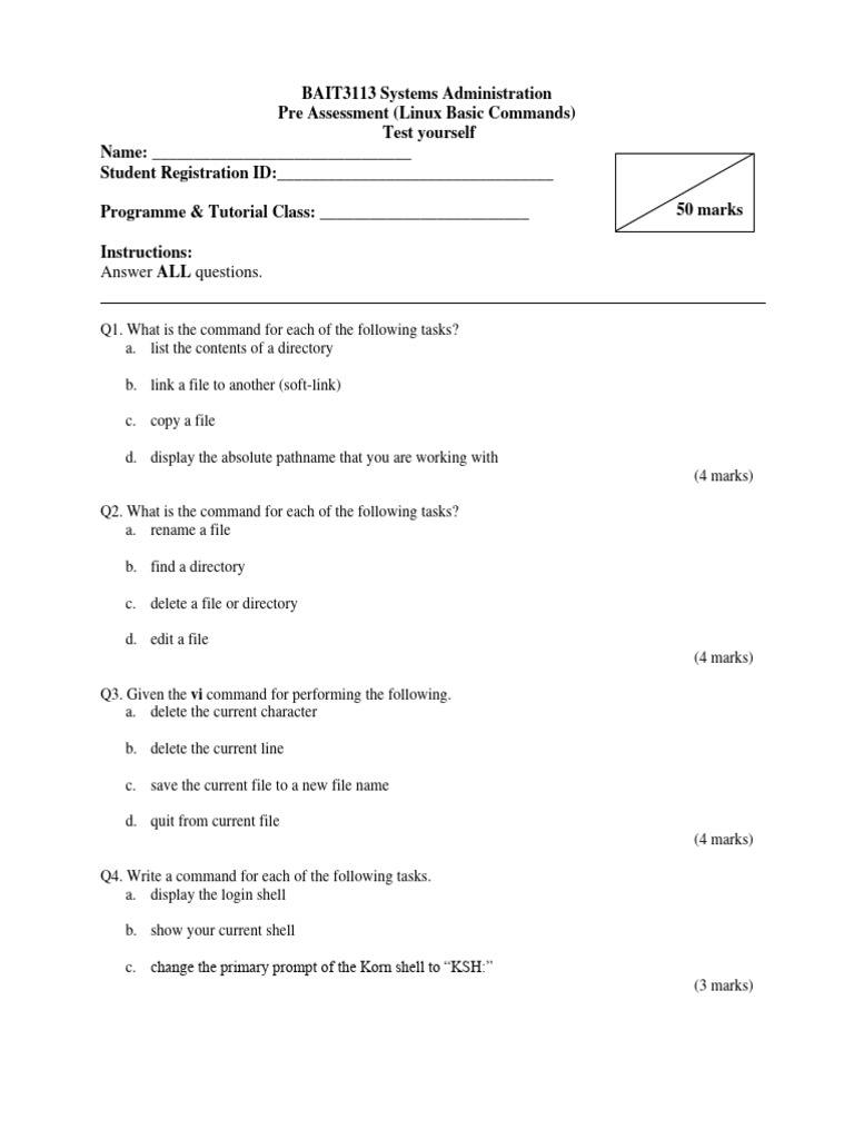 BAIT3113 Pre Assessment Question-202405 | PDF | Computer File | Directory (Computing)