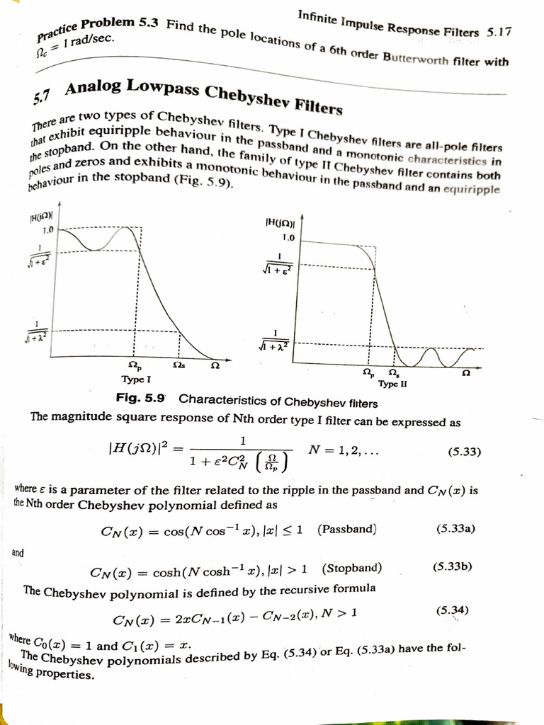 Unit 4 Cheyshev Filters and Conversions | PDF | Low Pass Filter | Filter (Signal Processing)