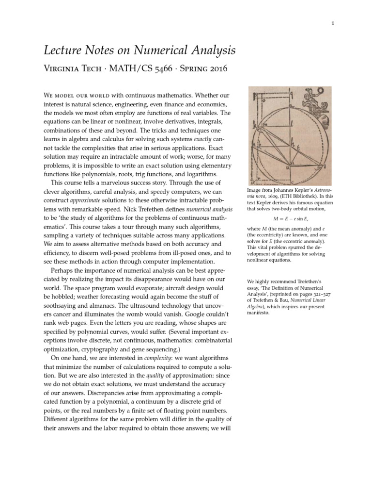 Na Notes | PDF | Numerical Analysis | Mathematical Analysis