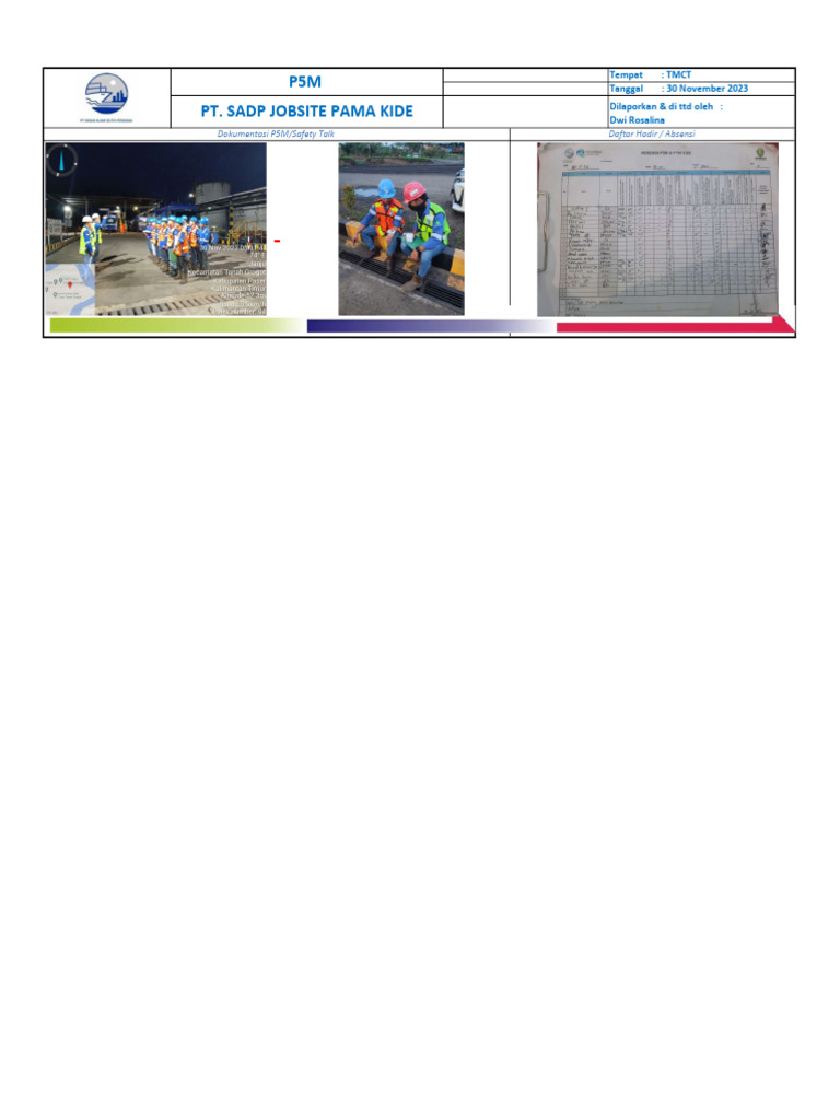 Contoh Laporan P5M Sadp Pama-Kide | PDF