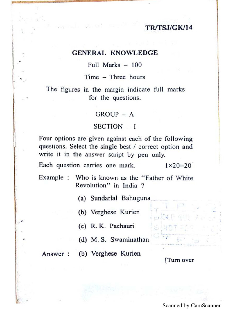 Tjs 2014 General Knowledge | PDF