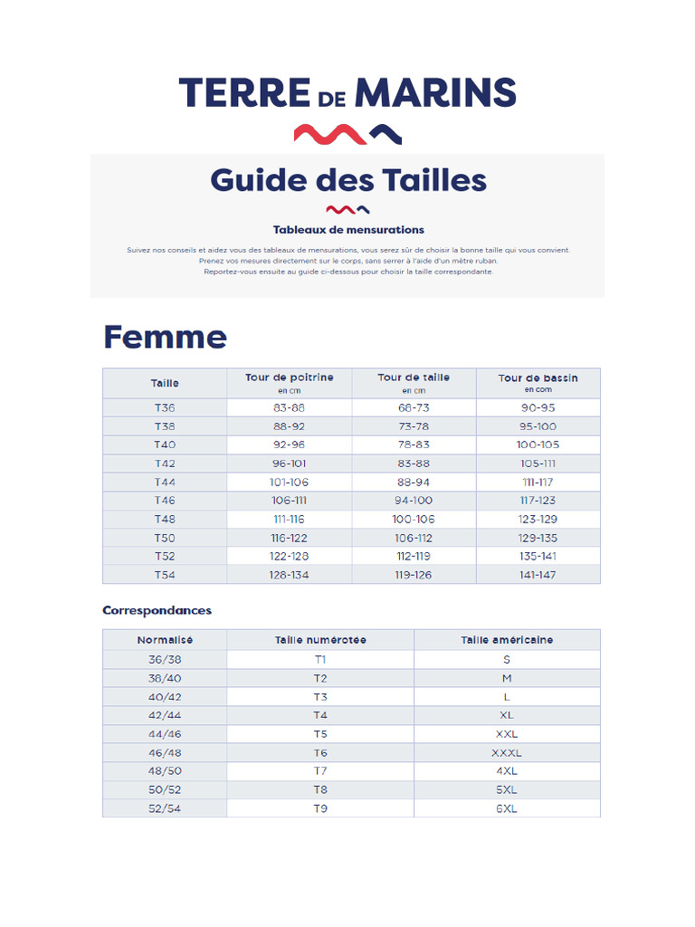 Guide Des Tailles | PDF