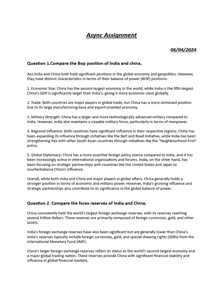 Ib Async 06-04 | PDF | Special Drawing Rights | Exports