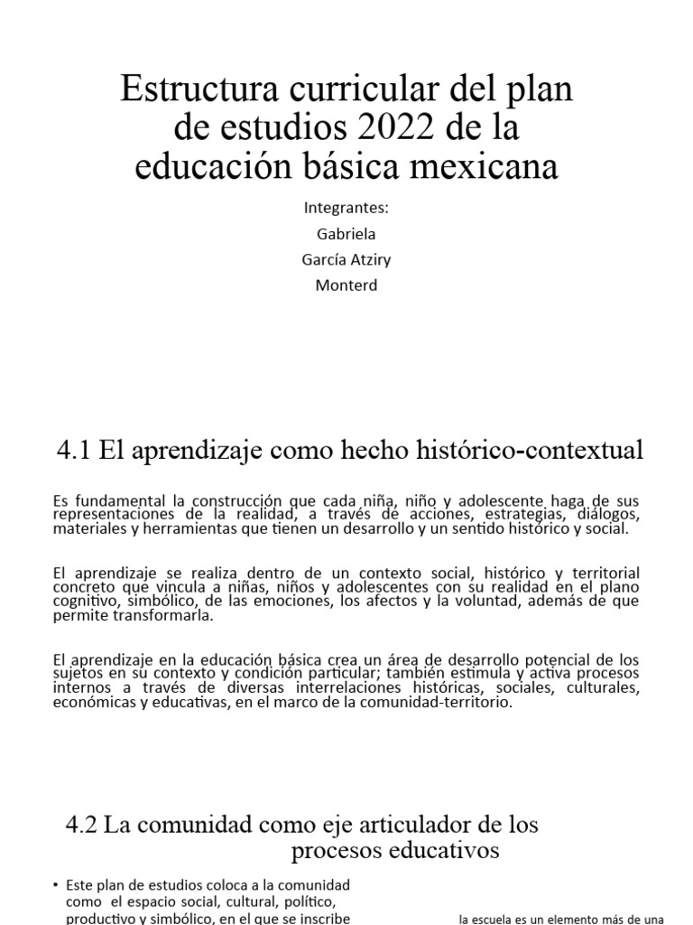 Estructura Curricular Del Plan de Estudios2022 | PDF | Educación de la primera infancia | Plan ...
