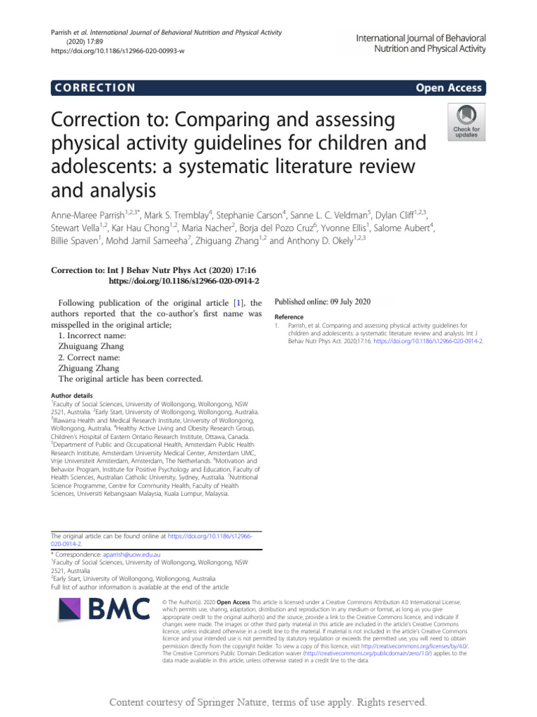 Correction To Comparing and Assessing Physical Act | PDF | Creative Commons License | Copyright
