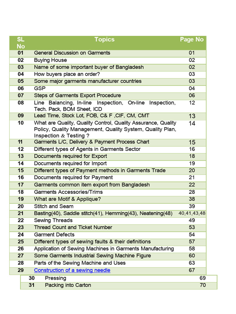 Garment Industry Overview and Export Guide | PDF | Sweater | Trousers