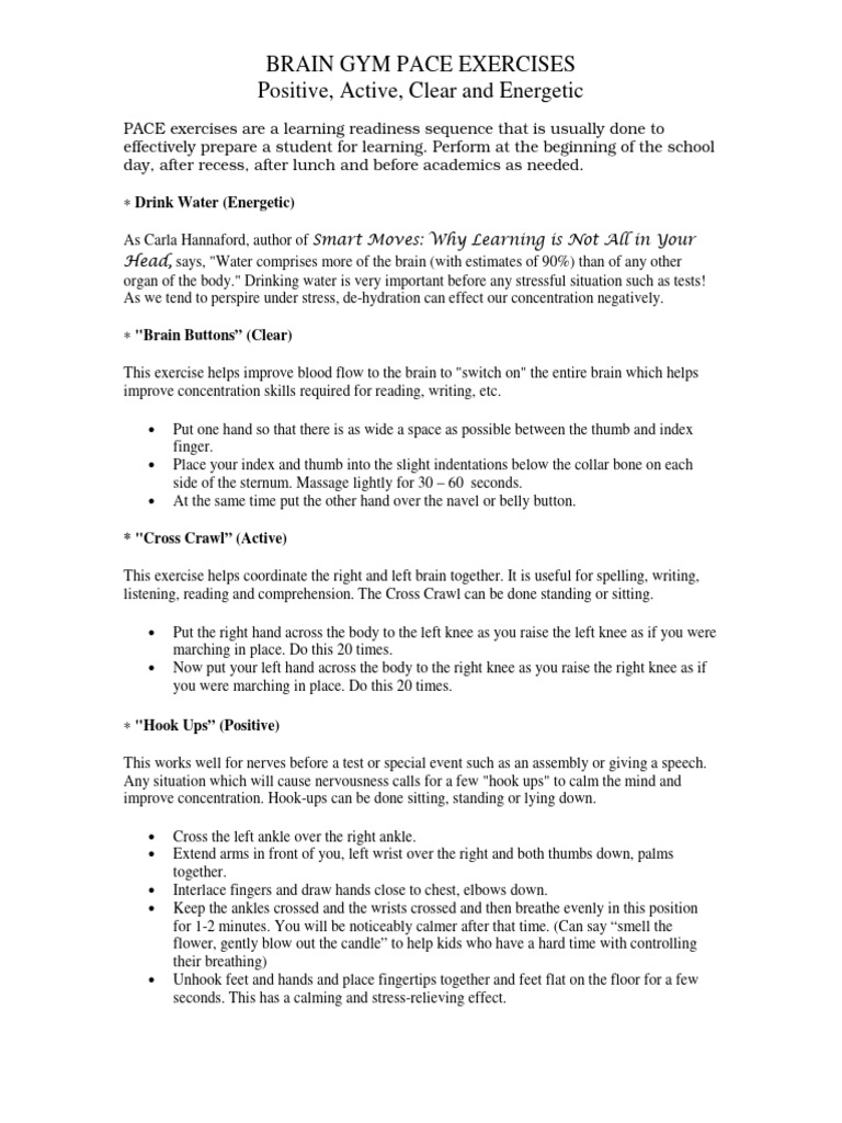 PACE Exercises | PDF | Hand