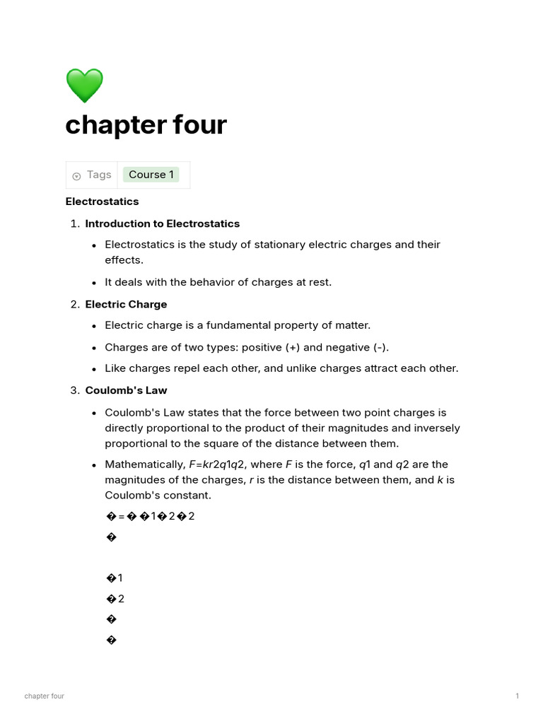Chapter Four | PDF | Electric Field | Electrostatics