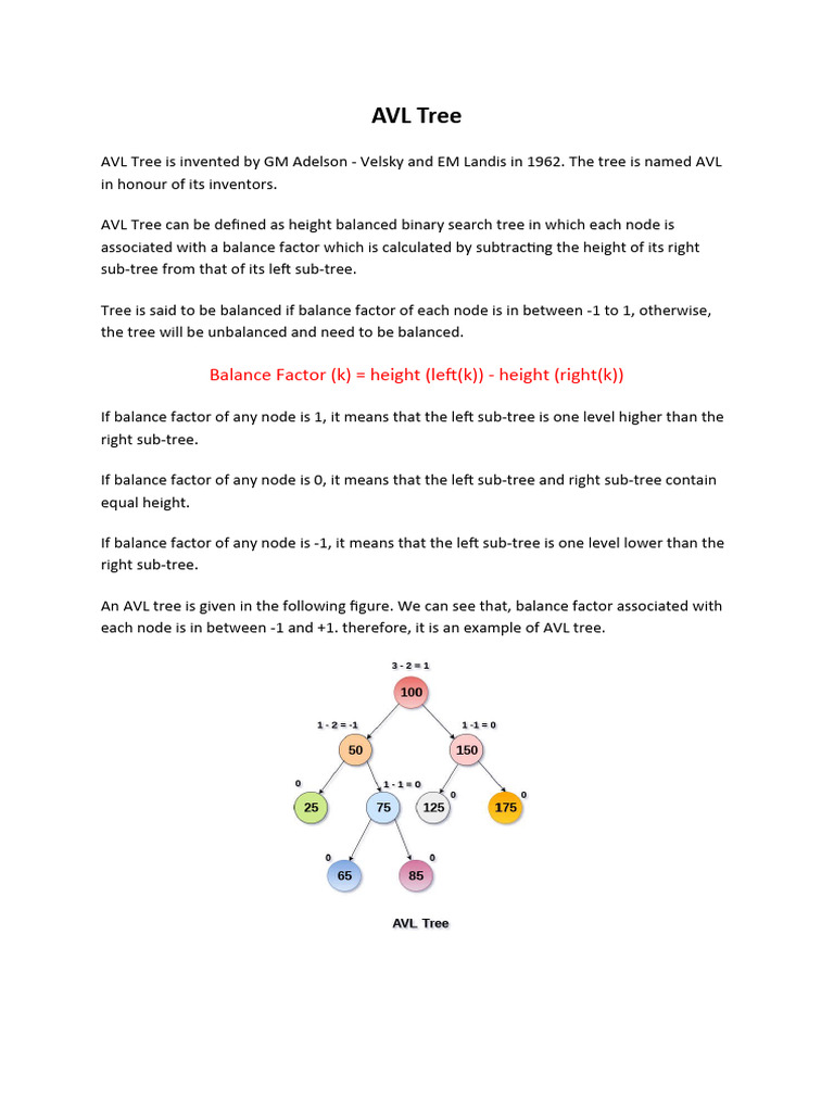 Avl Tree Pdf Algorithms And Data Structures 7109