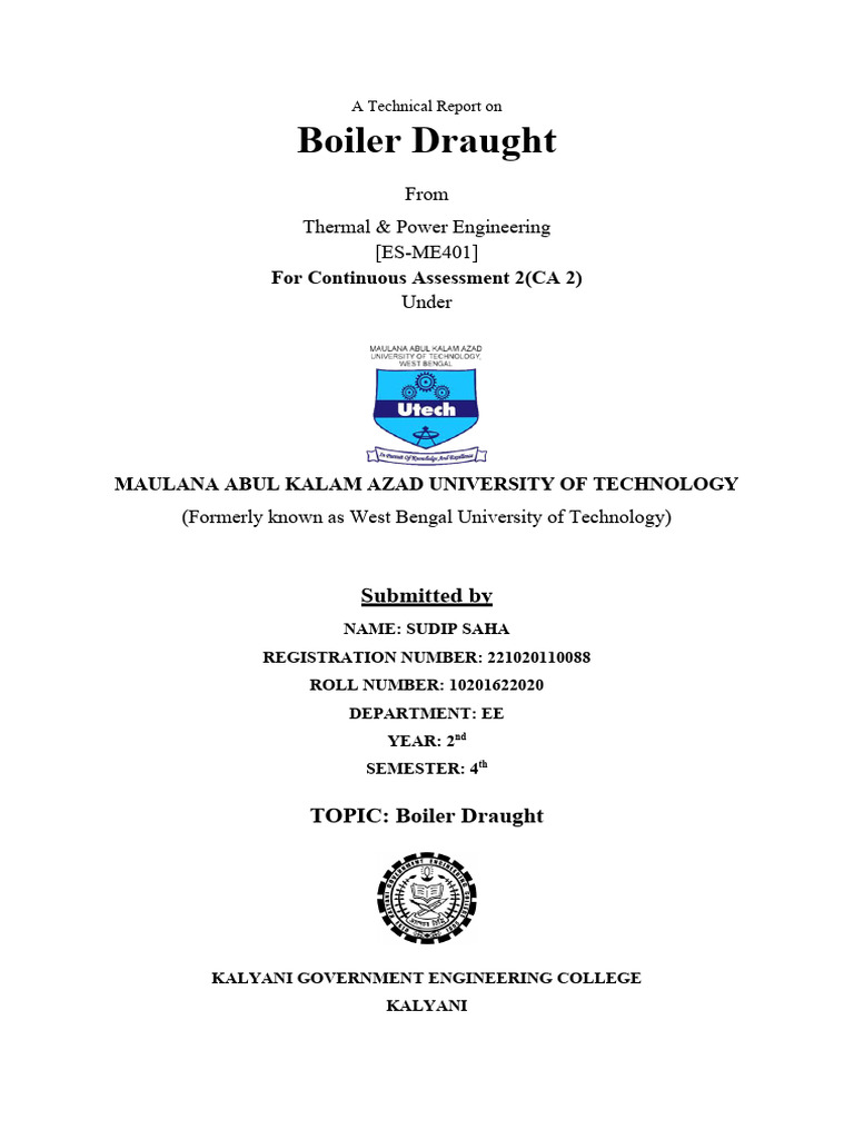 Understanding Boiler Draught by Sudip Saha | PDF | Boiler | Chimney