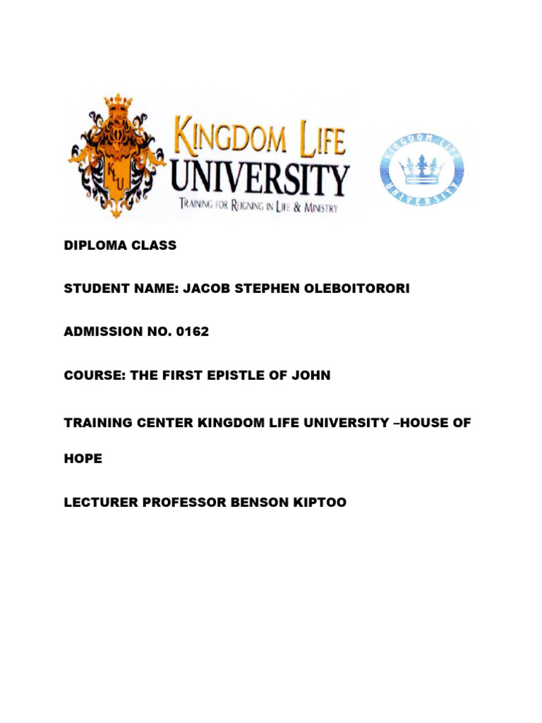 Pastor Jacob 6 | PDF | First Epistle Of John | John The Apostle