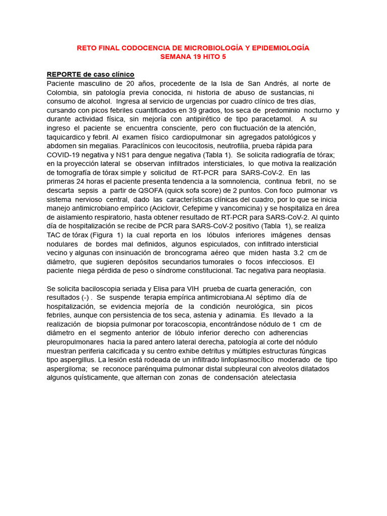 CODOCENCIA DE MICROBIOLOGÍA Y EPIDEMIOLOGÍA Hito 5 | PDF | Enfermedades y trastornos ...