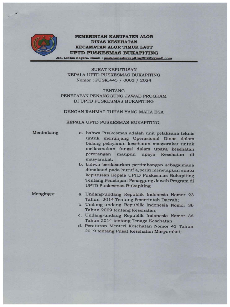 SK Penempatan Opd | PDF