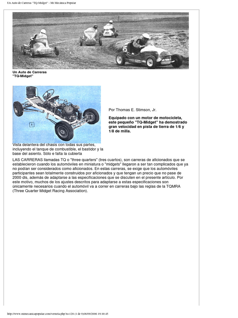 Construcción de Auto TQ-Midget | PDF | Eje | Tanques