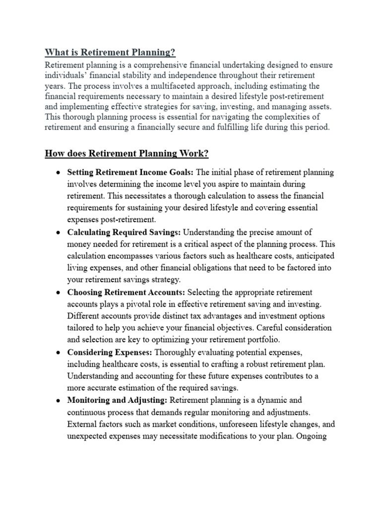 Retirement Planning | PDF | Cost Of Living | Retirement