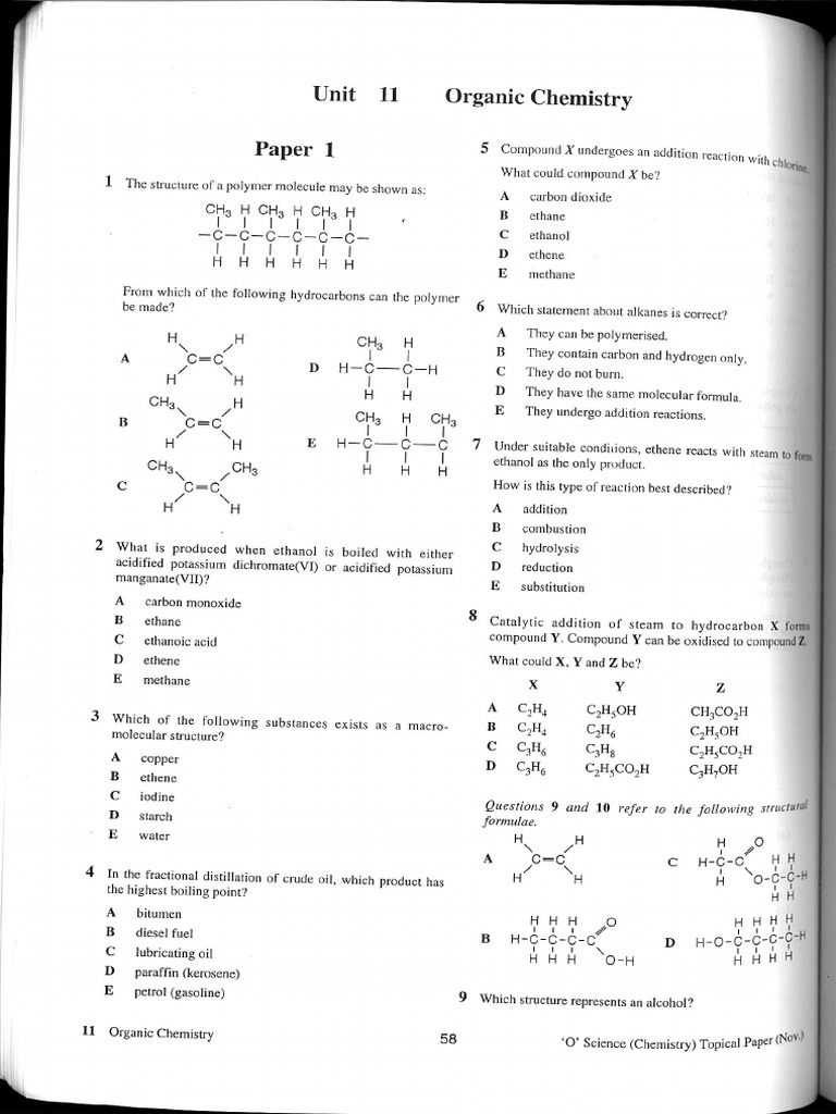 org+chem+gcse+worksheet | PDF