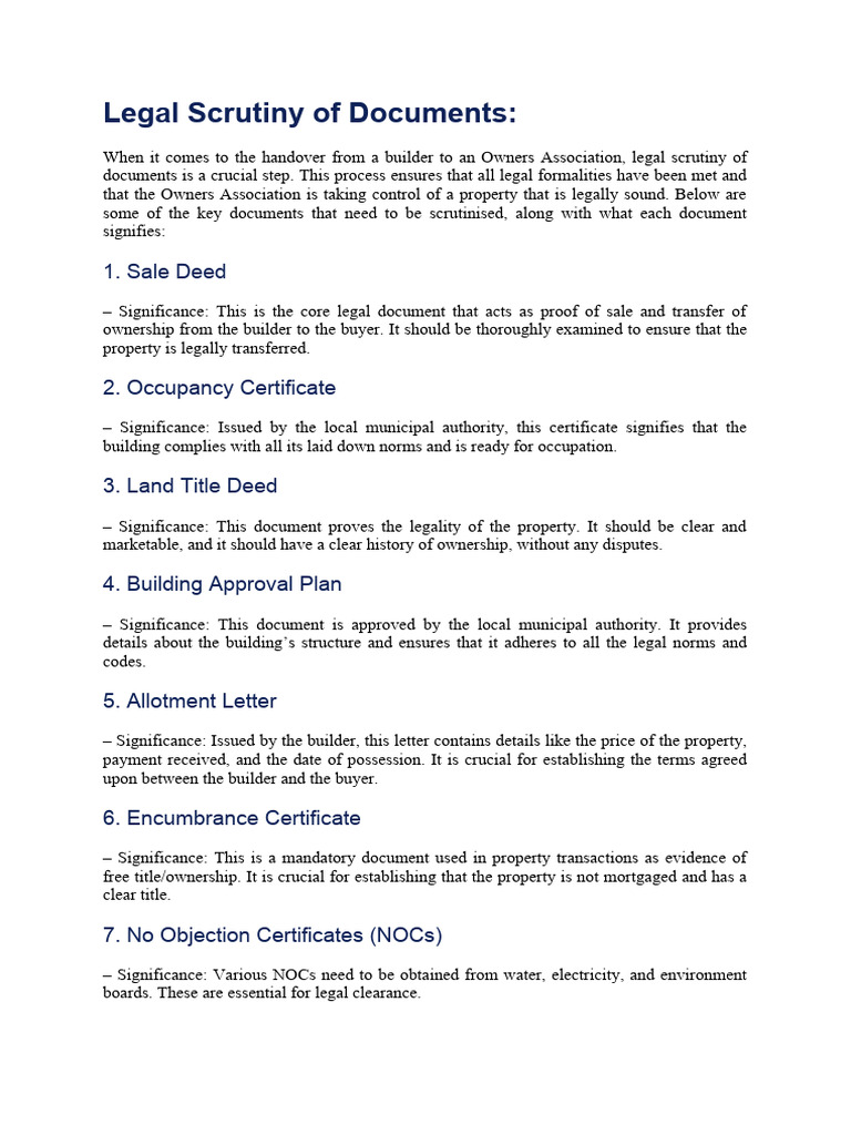 Legal Scrutiny of Documents | PDF | Deed | Title (Property)