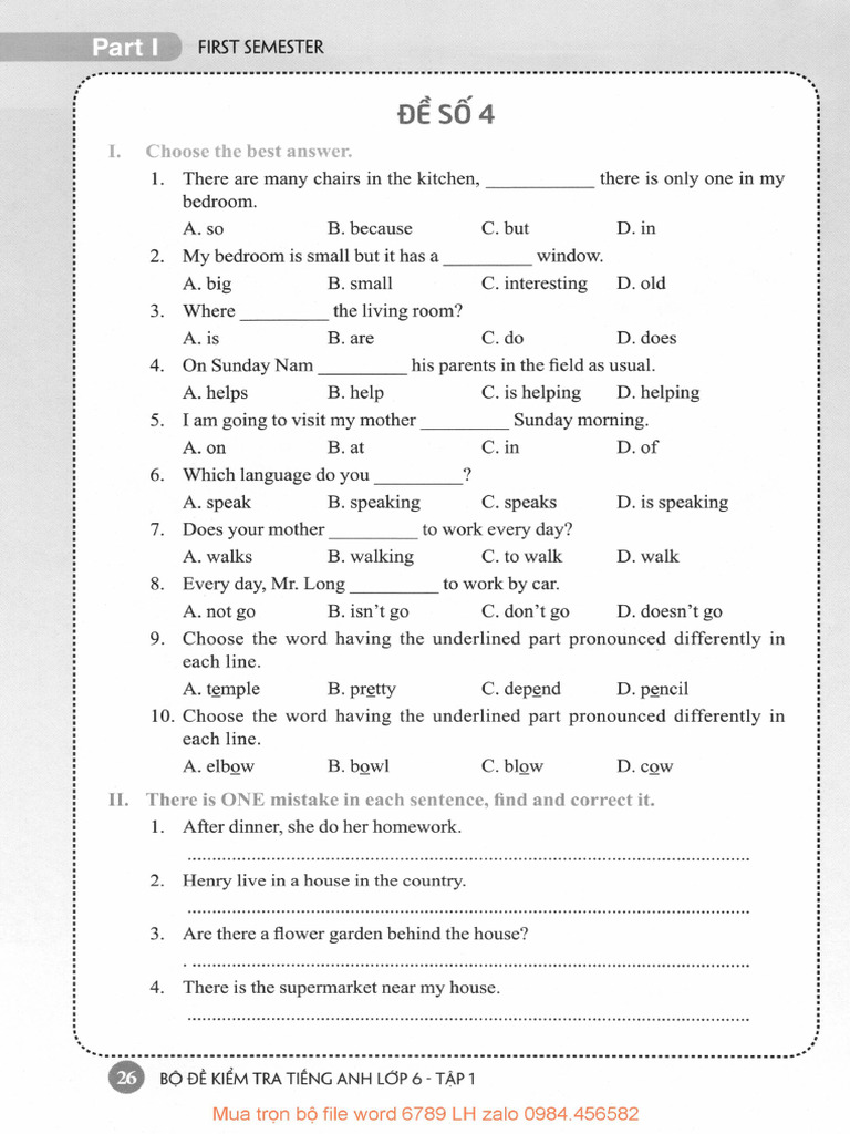 (Grade 6) Practice Test 4 - Mid-Term | PDF