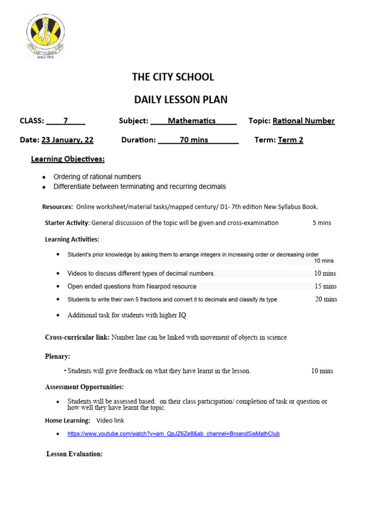 Lesson Plan Week 3 T2 | PDF | Lesson Plan | Learning