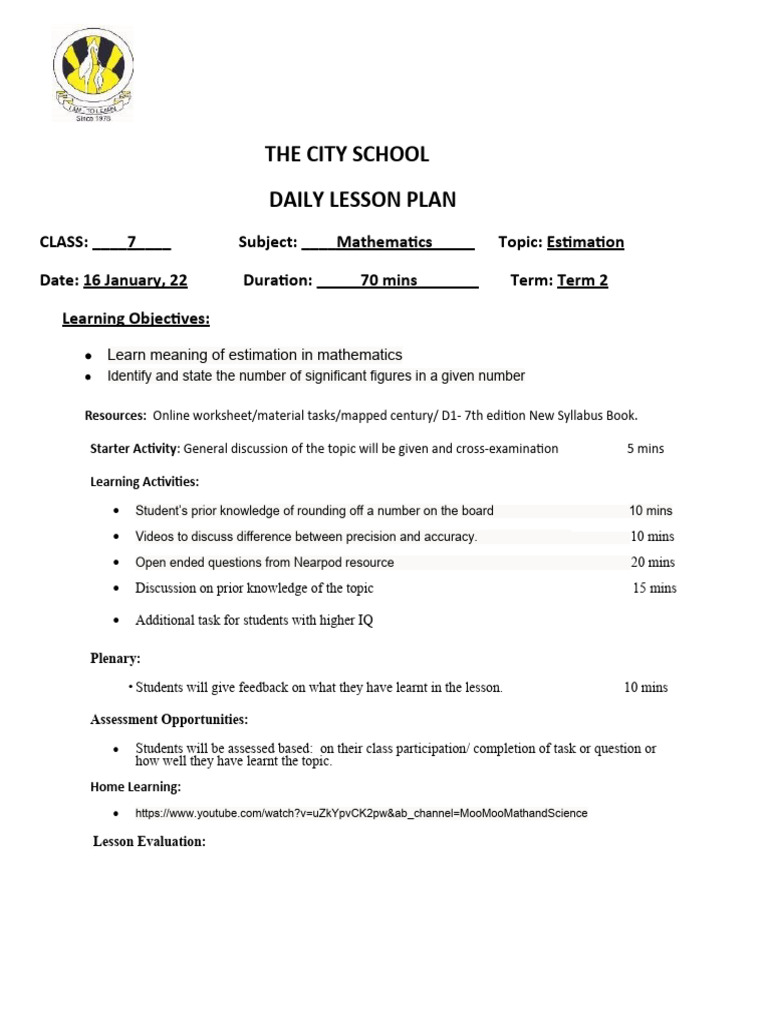 Lesson Plan Week 2 T2 | PDF | Lesson Plan | Learning