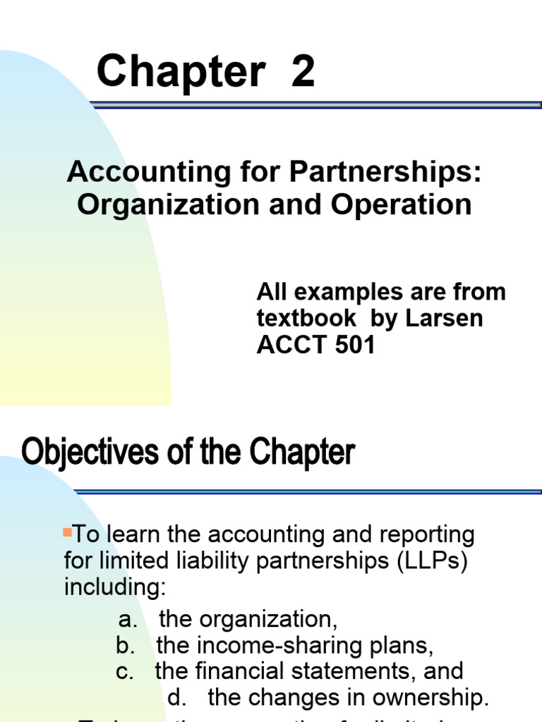 Chapter 2 Accounting For Partnerships | PDF | Limited Liability ...