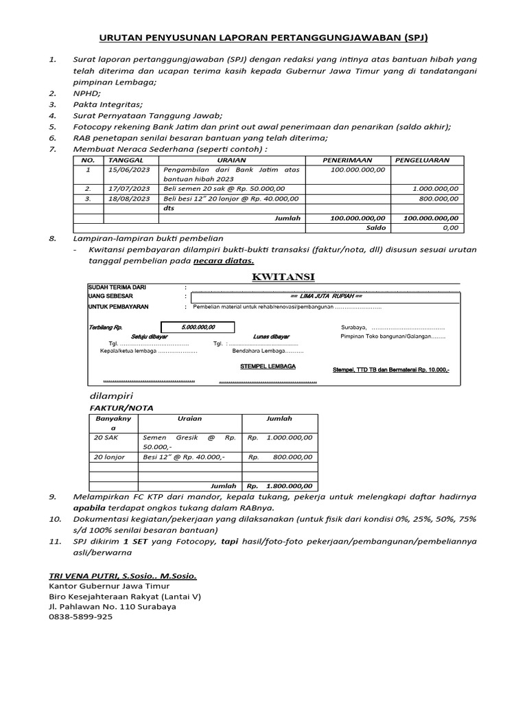 Urutan Penyusunan SPJ 2024 | PDF