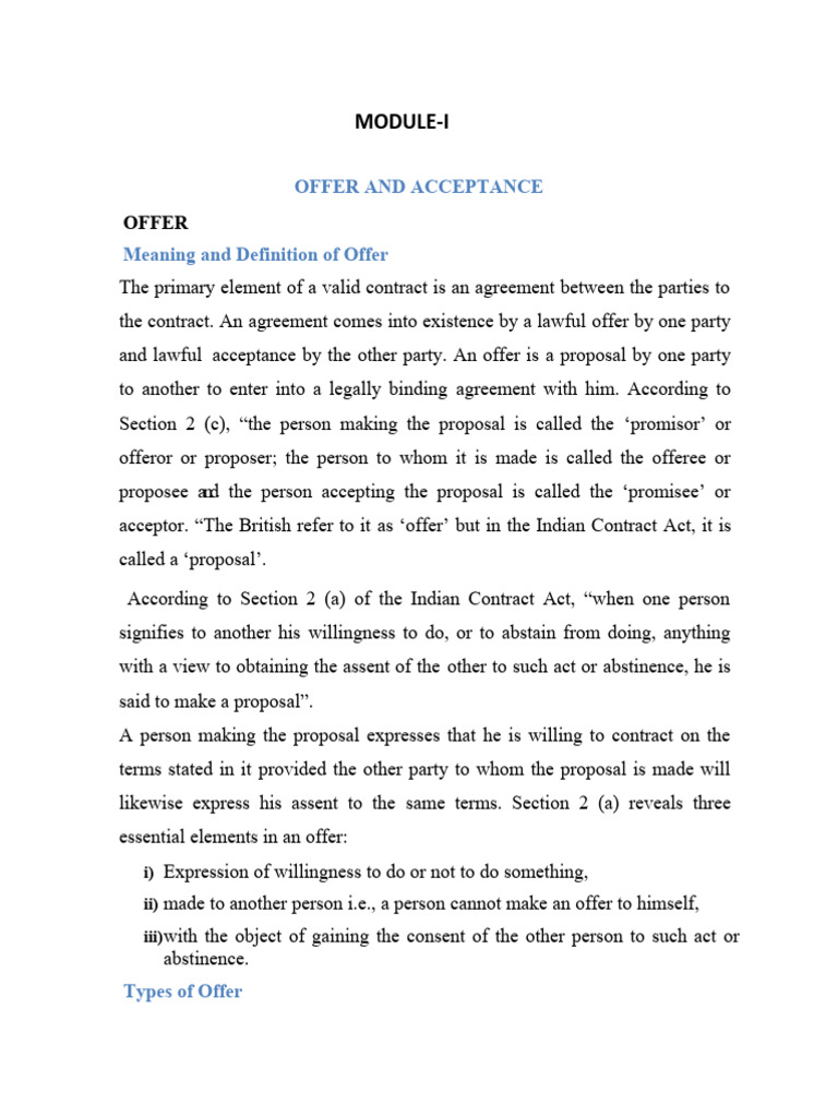 3. Offer and Acceptance | PDF | Offer And Acceptance | Law Of Obligations