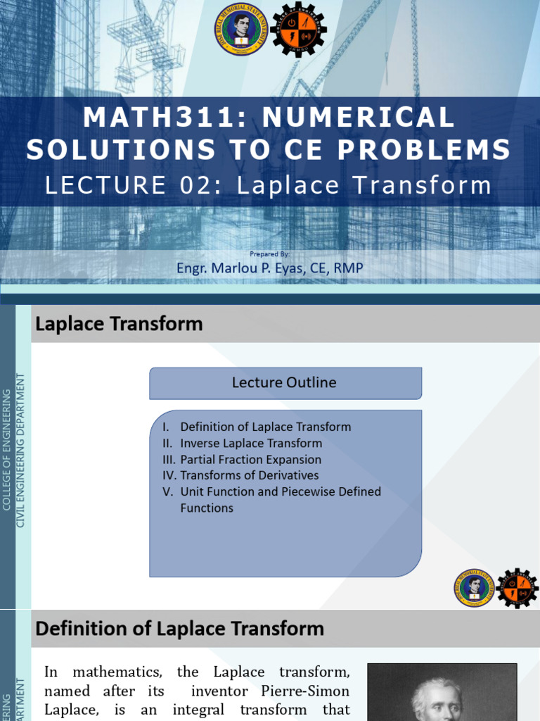 Laplace Transform Lecture Guide | PDF | Laplace Transform | Calculus