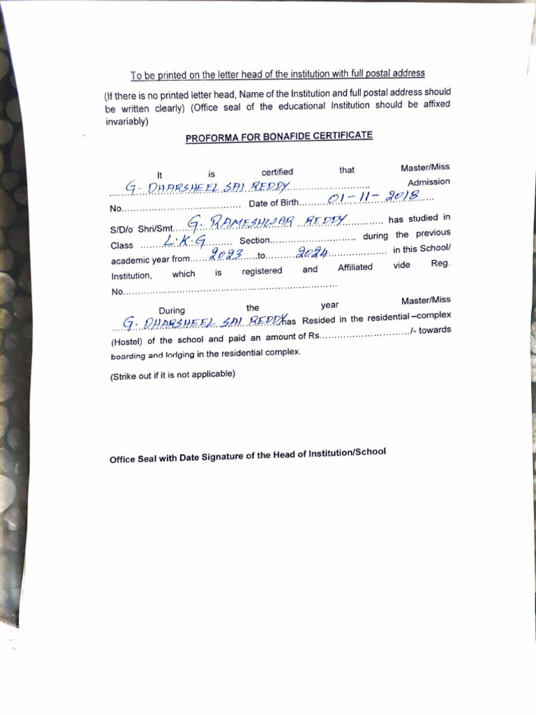 Bonafide Certificate & CEA Application Form | PDF