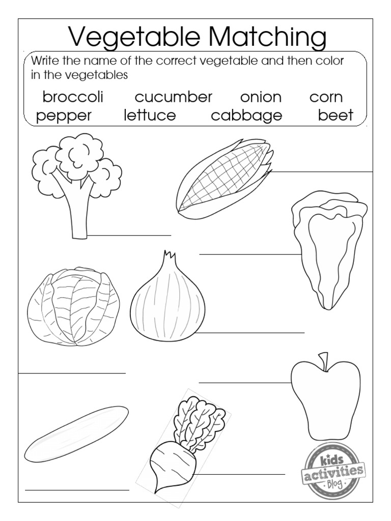 Printable Vegetable Coloring Pages | PDF