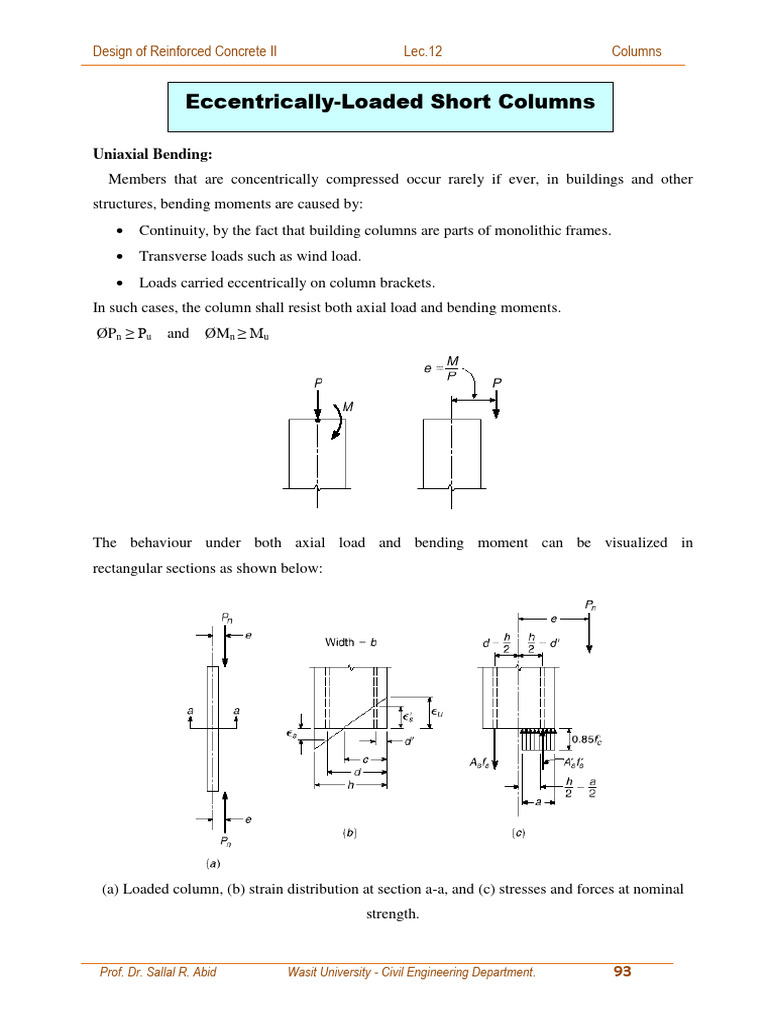 Short Columns 2 | PDF | Bending | Strength Of Materials