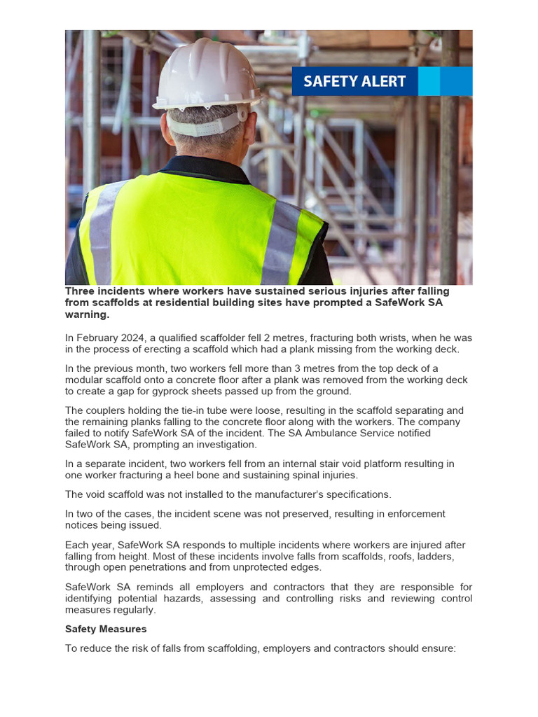 Safety Alert Scaffold Collapse | PDF | Scaffolding | Safety